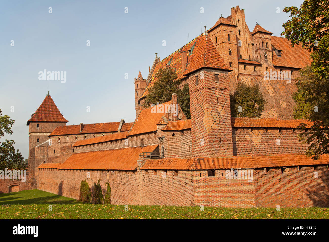 The medieval castle at Malbork northern Poland standing on the river ...