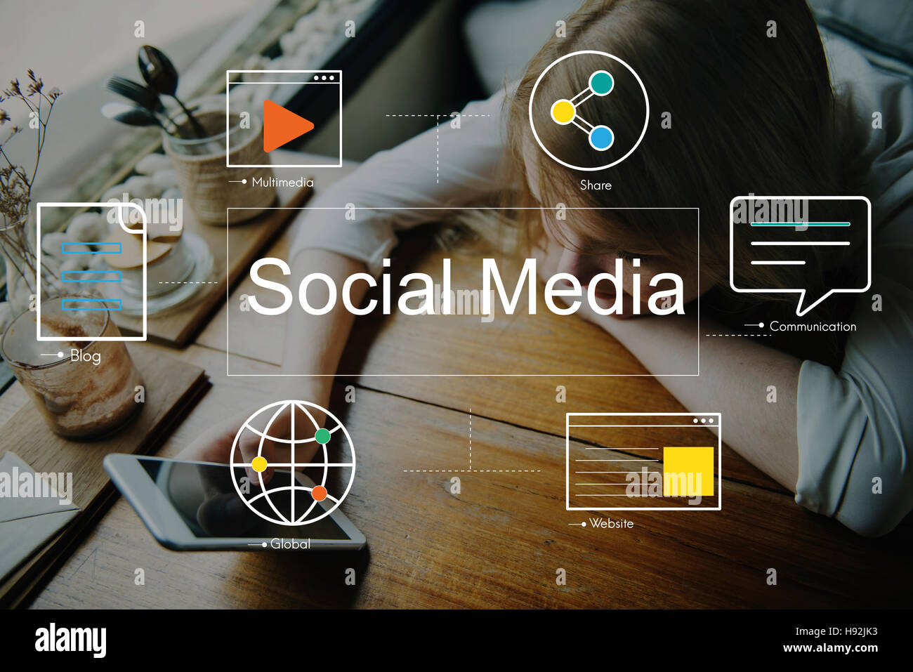 Social Media Chat Blog Media Concept Stock Photo - Alamy