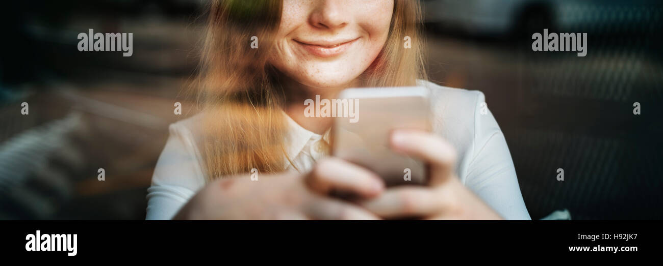 Social Media Browsing Pretty Girl Youth Culture Concept Stock Photo - Alamy
