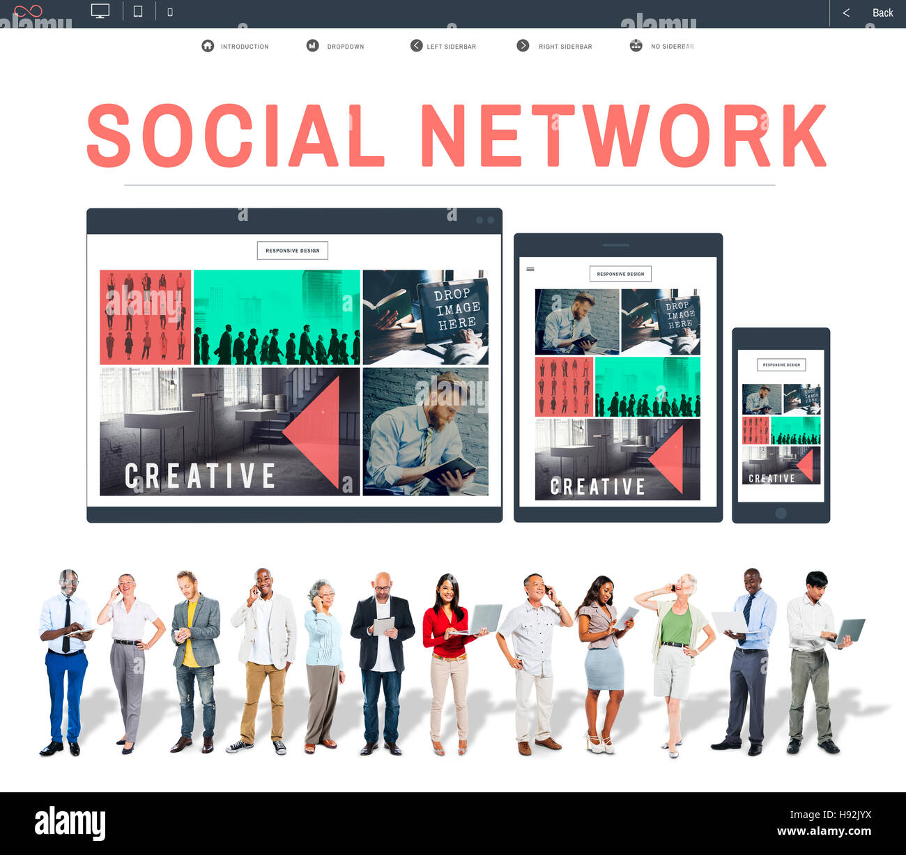 Social Network Media Connection Communication Concept Stock Photo - Alamy