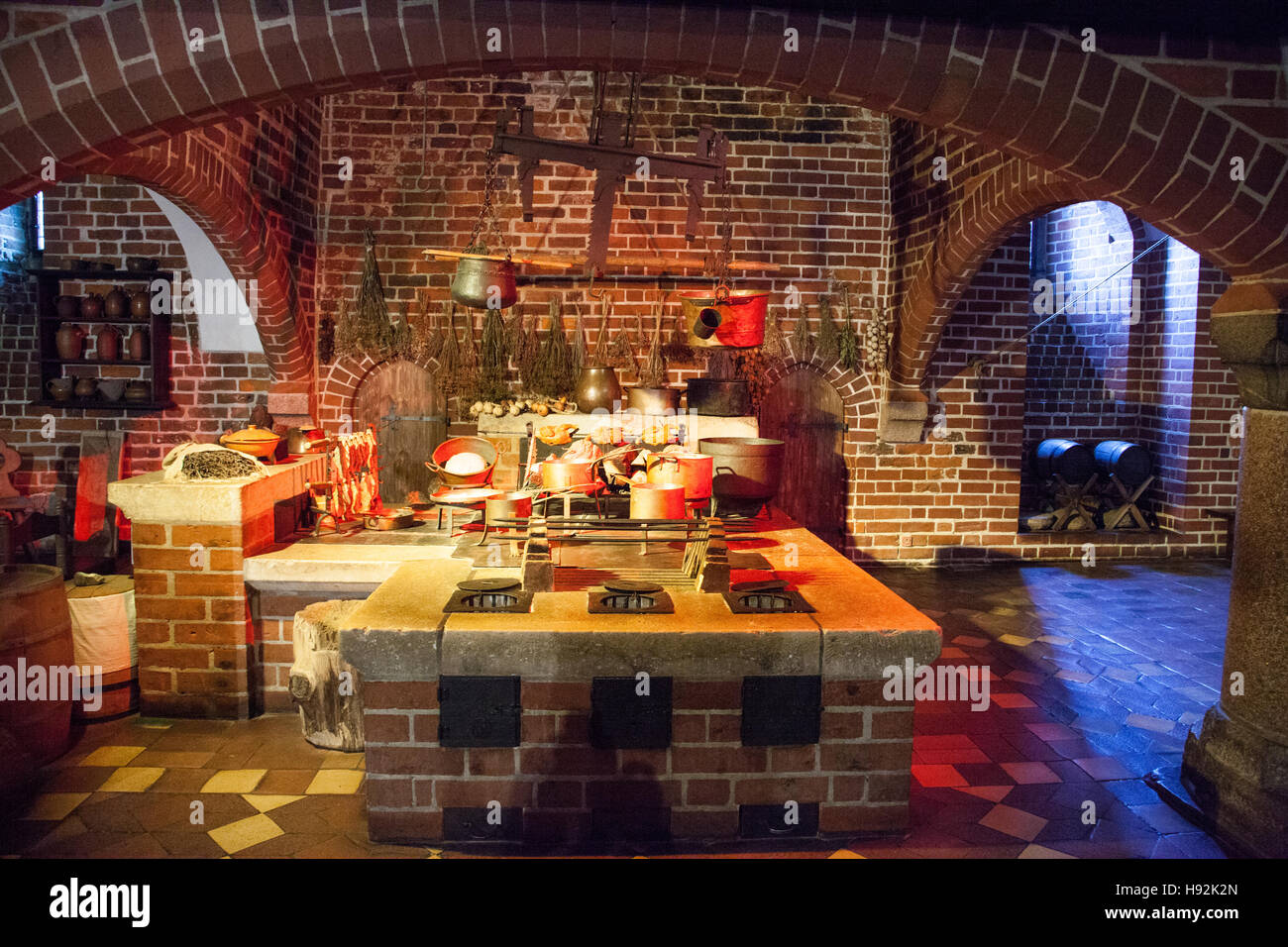 The kitchens in the medieval castle at Malbork Poland built by the ...