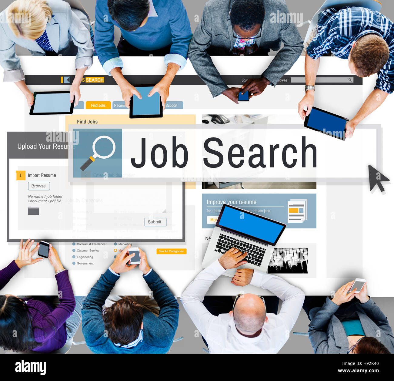 Job Search Human Resources Recruitment Career Concept Stock Photo - Alamy