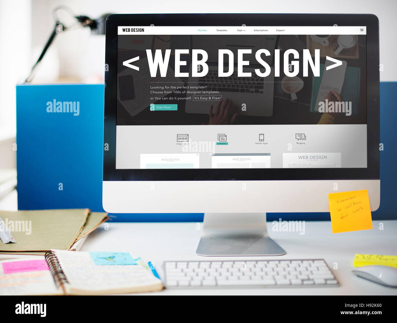 Web Design Layout Blogging Internet Program Concept Stock Photo - Alamy