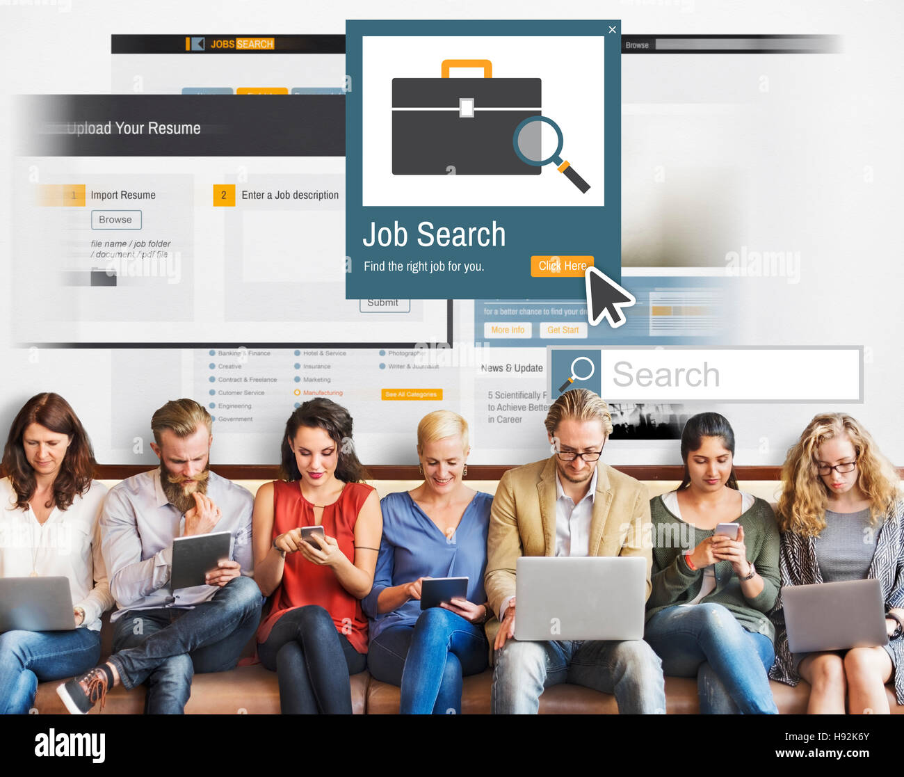 Job Serch Career Recruitment Occupation Career Concept Stock Photo - Alamy