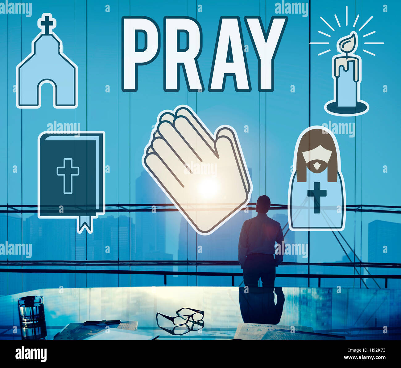 Pray Faith Prayer Praying Religion Spiritual God Concept Stock Photo ...