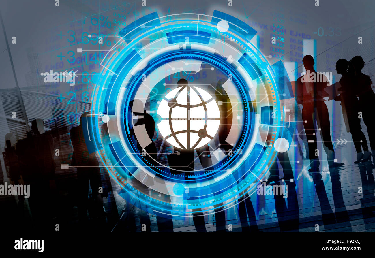 Digital Blue Hud Interface Global Concept Stock Photo - Alamy