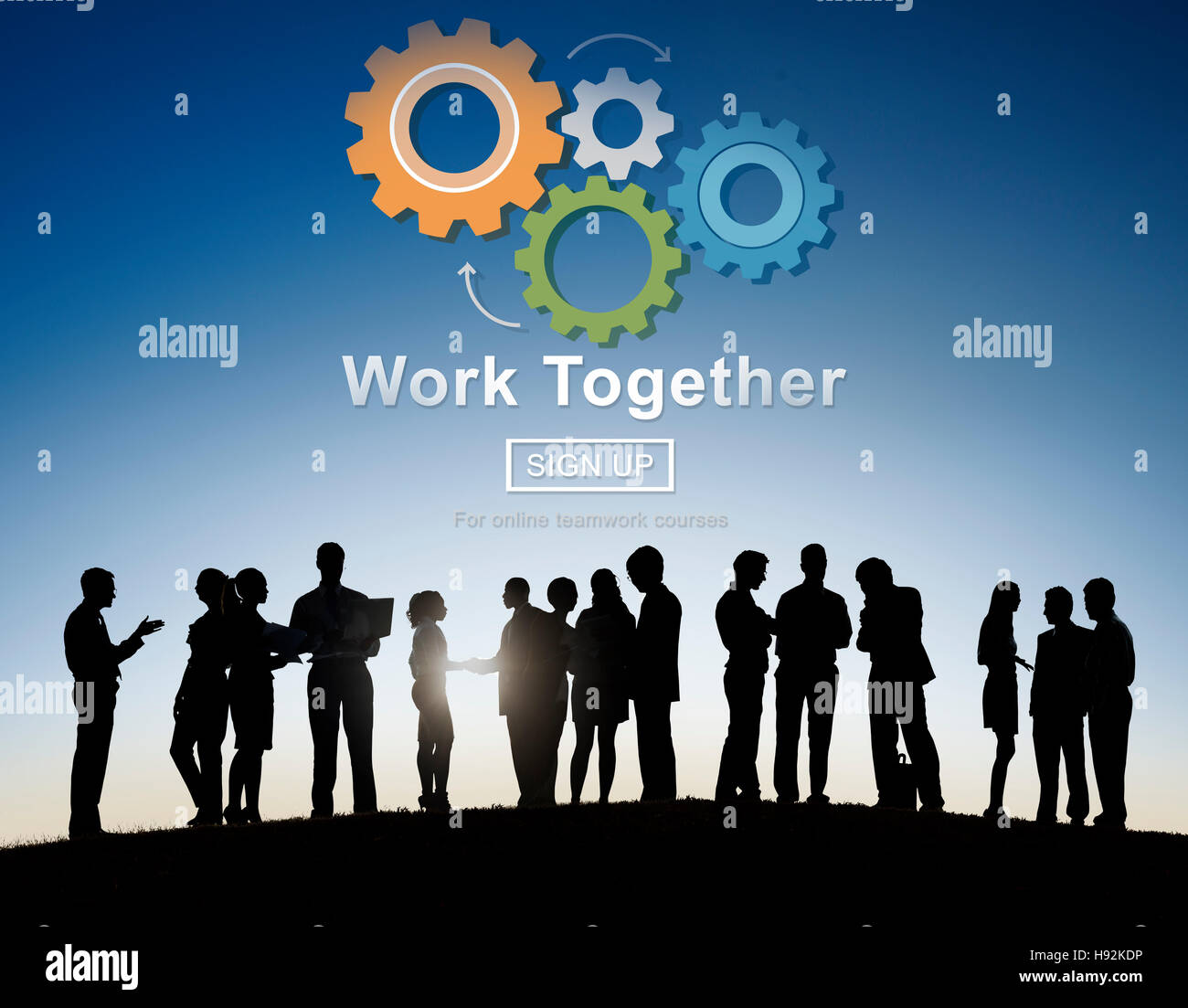 Work Together Teamwork Collaboration Union Unity Concept Stock Photo ...