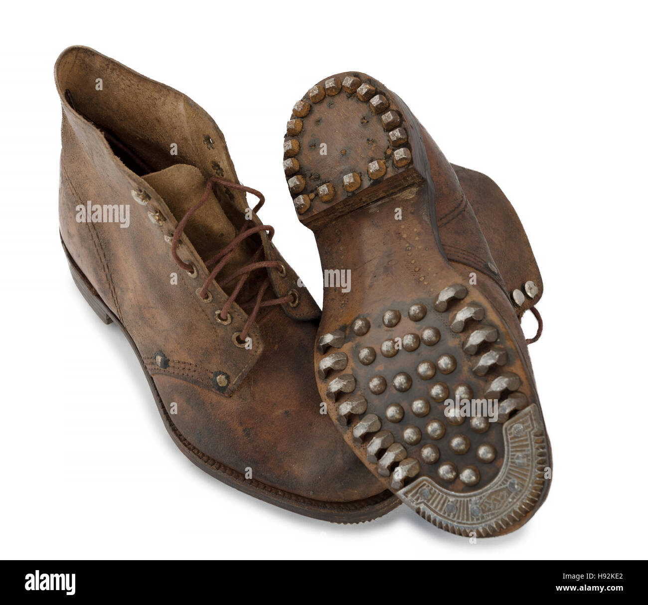 old military shoes isolated on the white background Stock Photo - Alamy