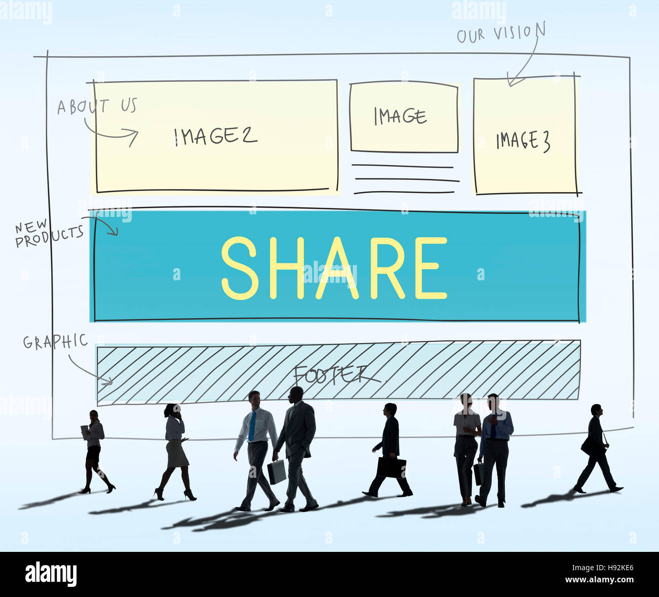 Web Design Layout Share Sharing Concept Stock Photo - Alamy