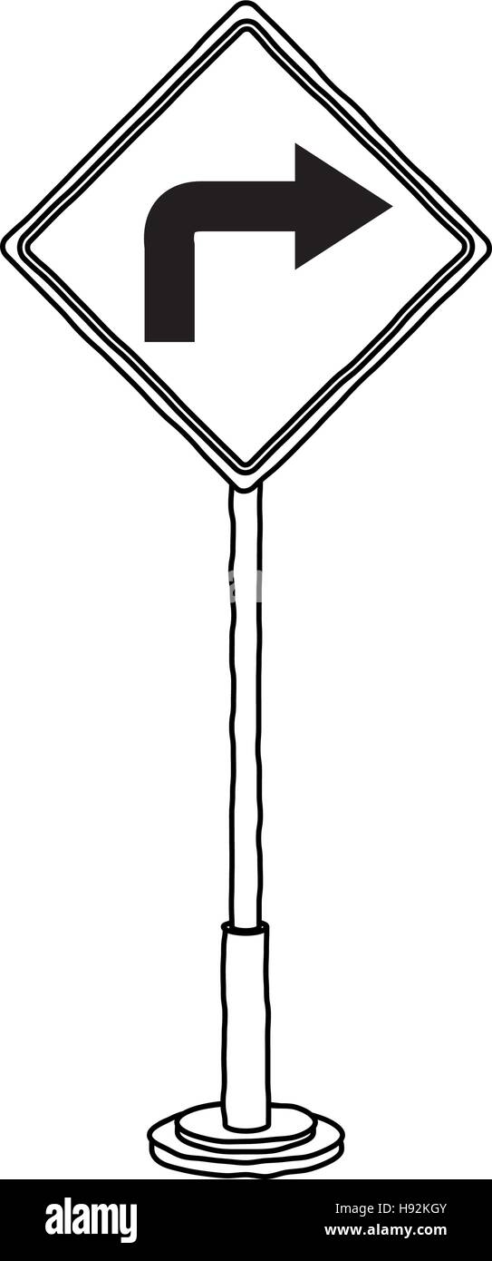 way road sign icon. Street information warning and guide theme ...