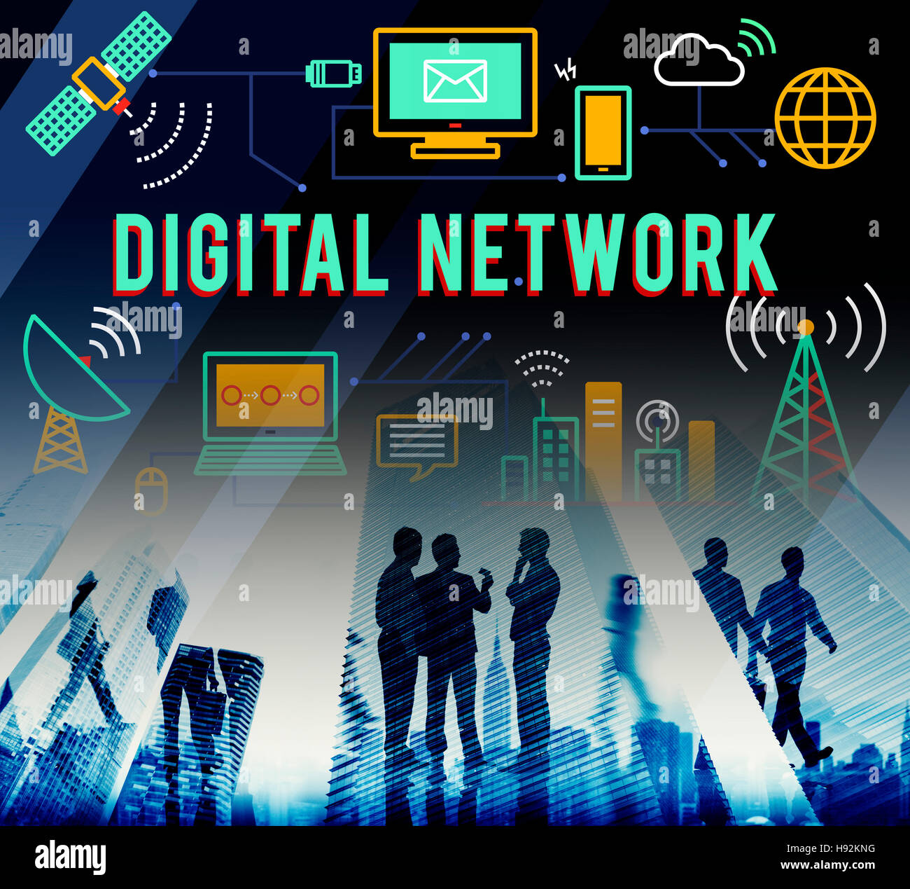 Digital Network Technology Online Connection Concept Stock Photo - Alamy