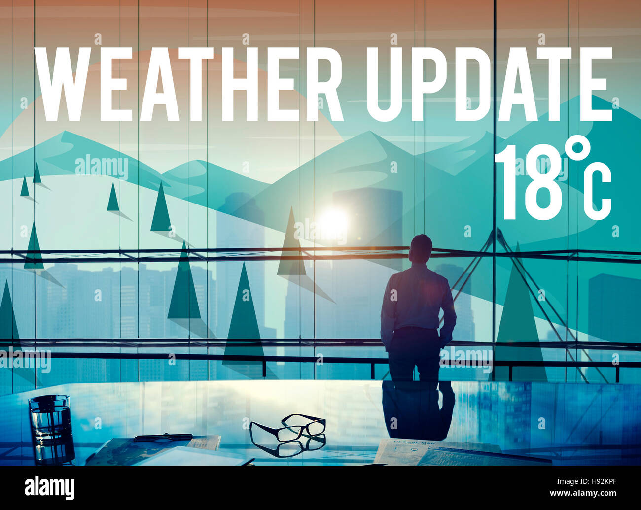 Weather Update Temperature Forecast News Meteorology Concept Stock ...