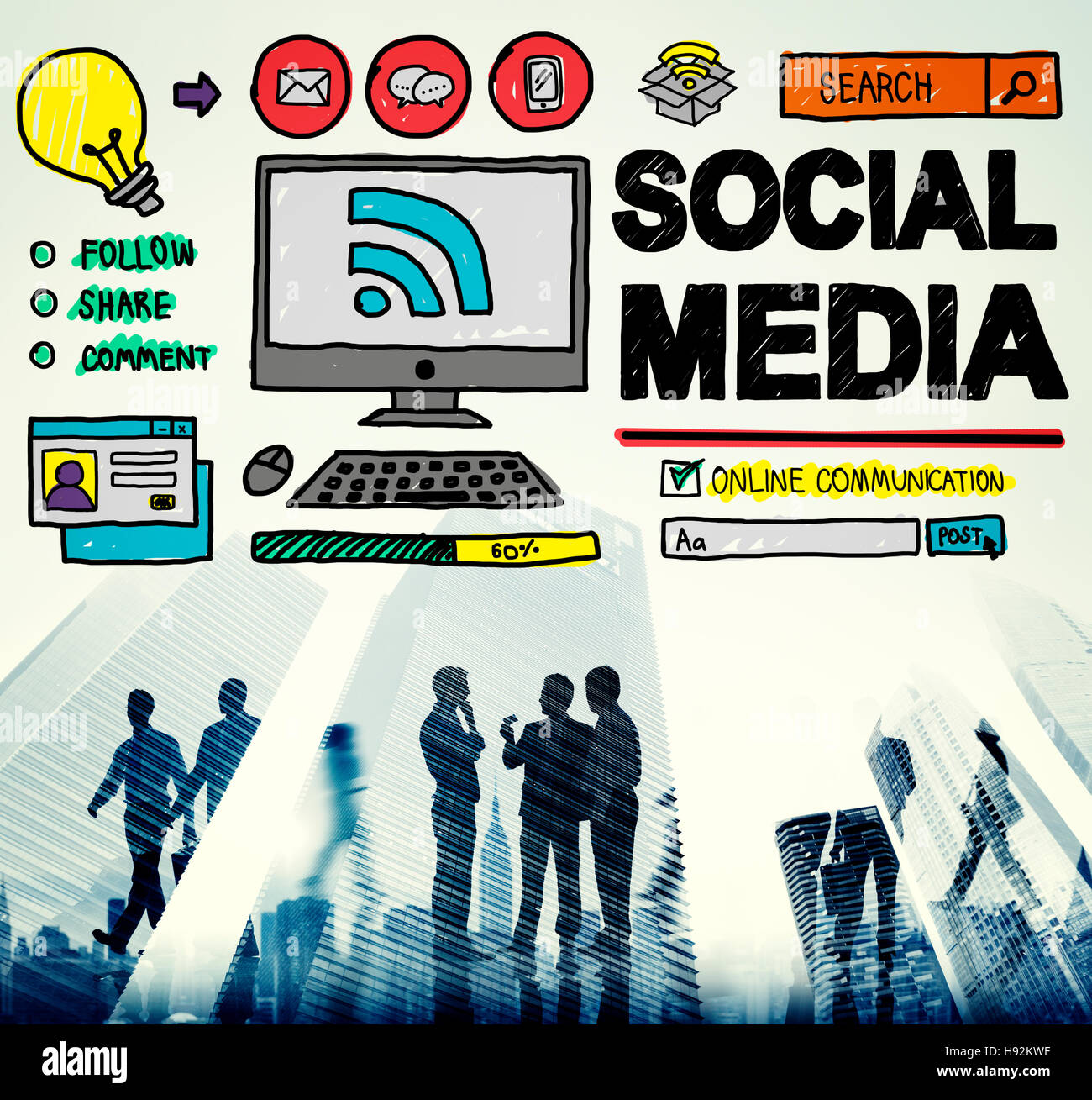 Social Media Social Networking Technology Connection Concept Stock ...