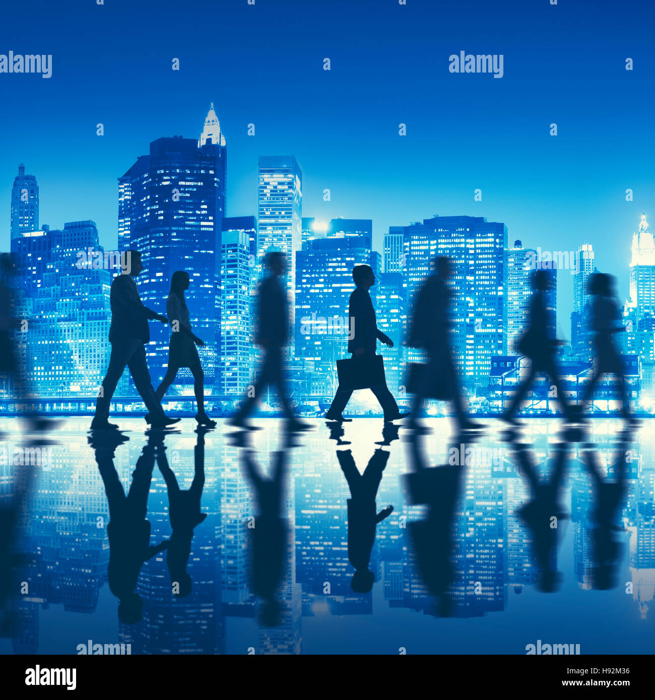 Business People Walking Commuter Rush Hour Concept Stock Photo - Alamy