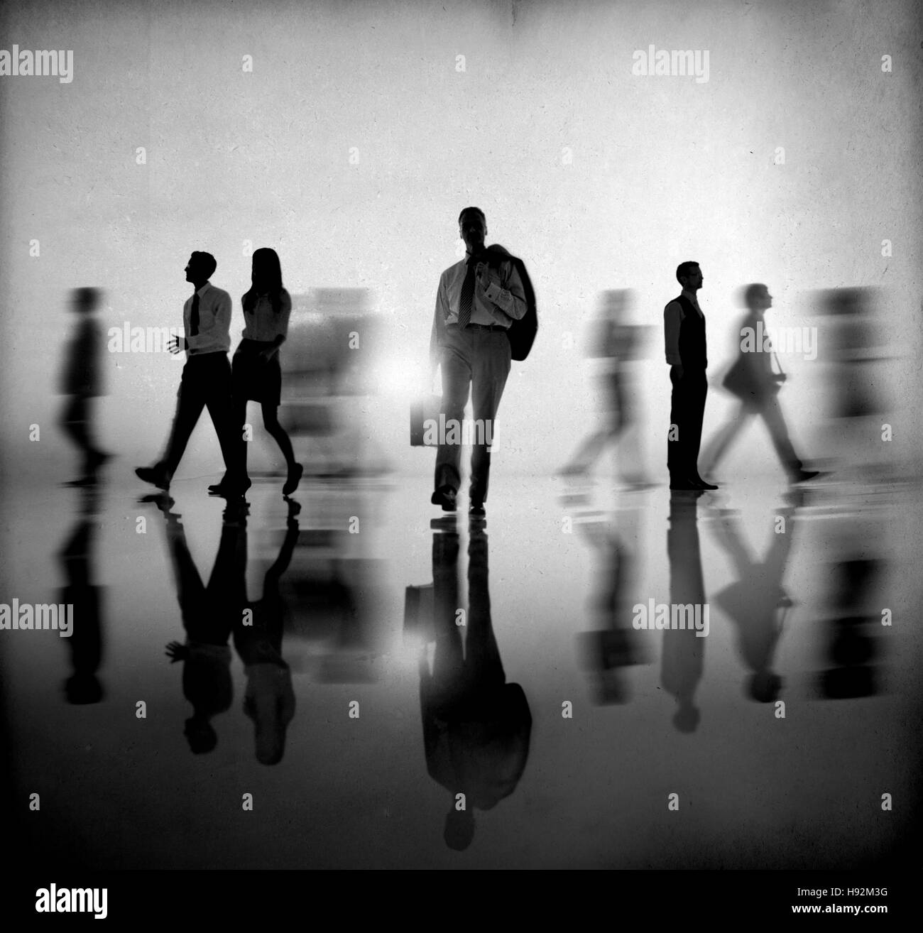 Business People Walking Commuter Rush Hour Concept Stock Photo - Alamy