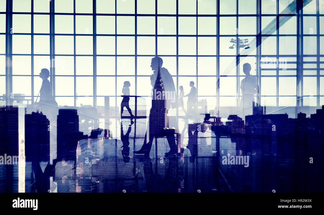Business People Walking Commuter Rush Hour Concept Stock Photo - Alamy