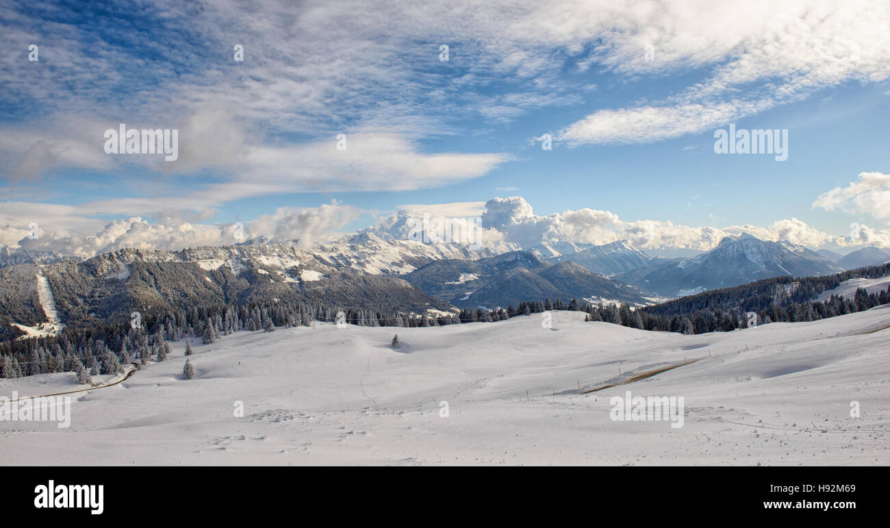 Mountain landscape with snow in the french Alps Stock Photo - Alamy
