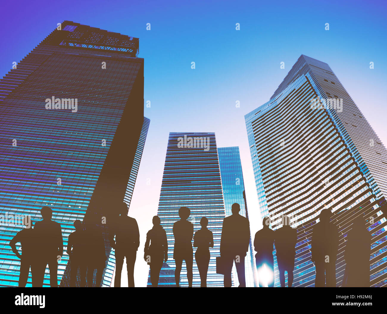 Silhouette Business Corporate Connection Meeting Concept Stock Photo ...