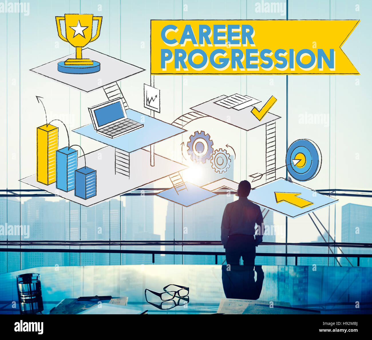 Career Progression Promotion Achievement Success Concept Stock Photo ...