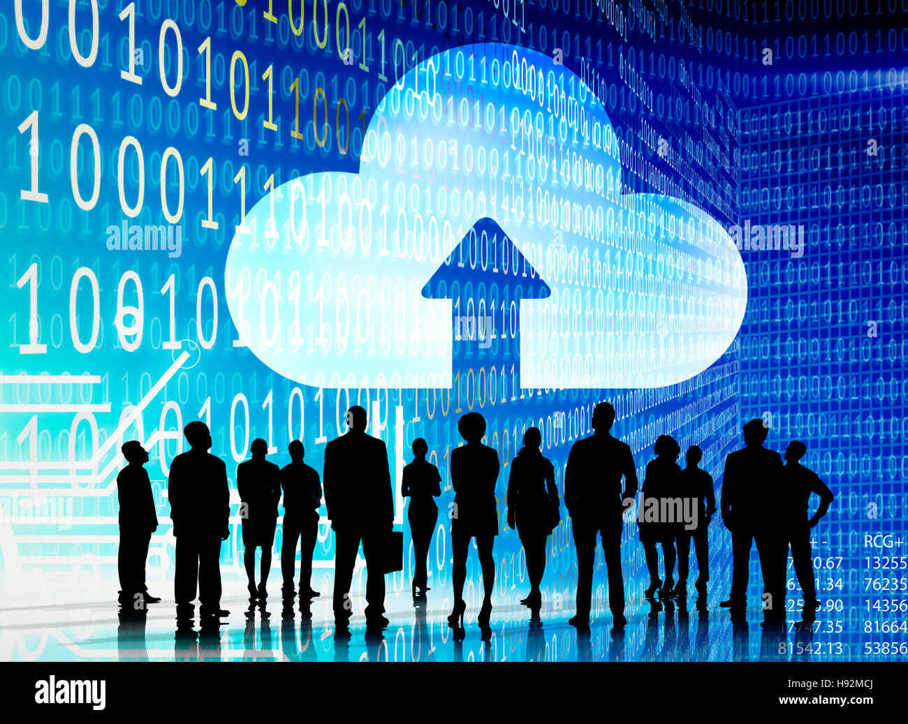 Cloud Share Storage Information Network Download Concept Stock Photo ...