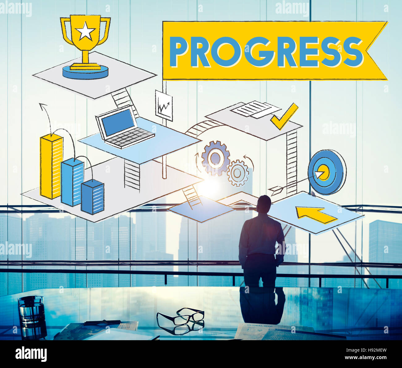 Progress Advance Growth Improvement Better Concept Stock Photo - Alamy