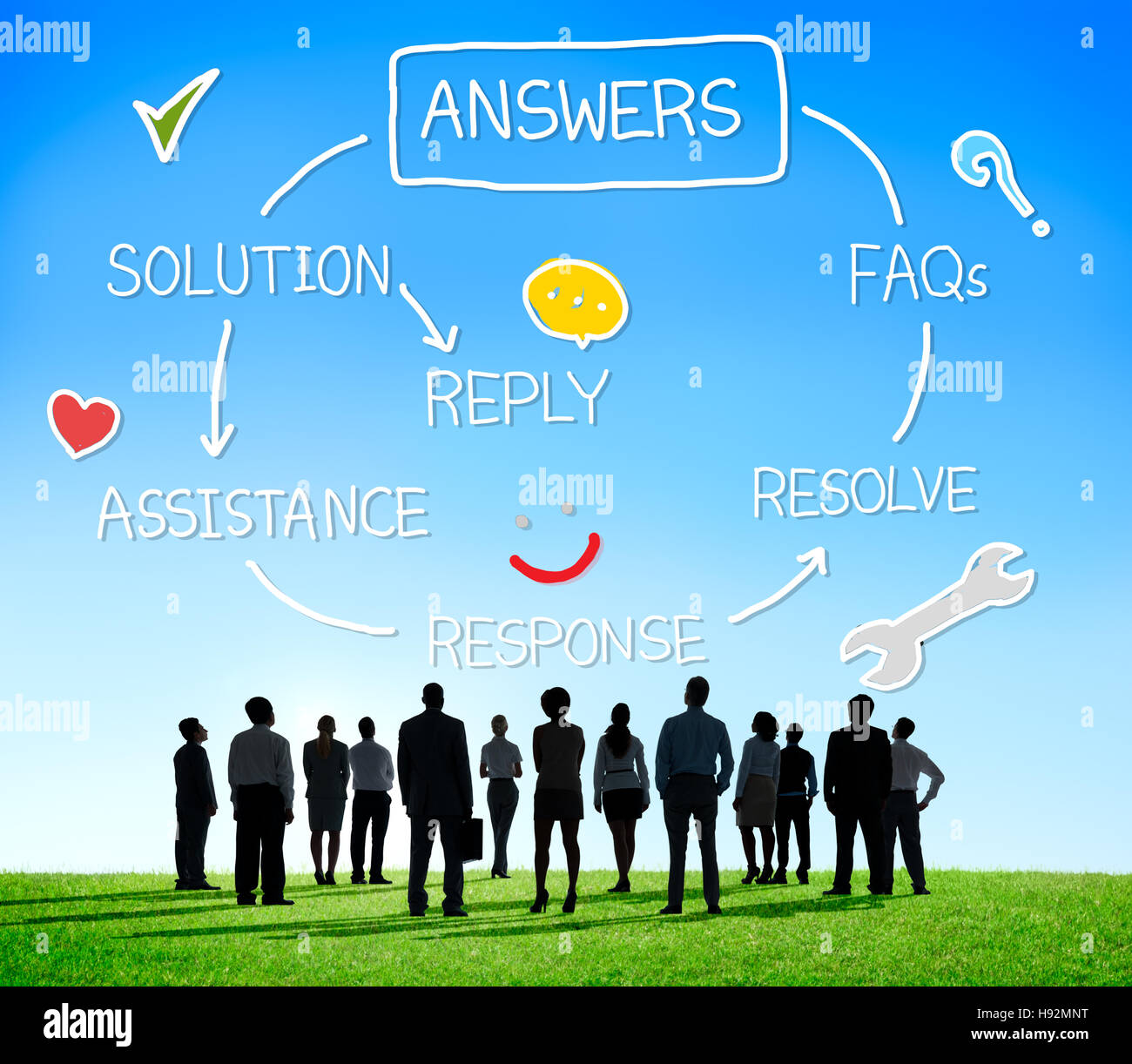 Answers Solution Response Question Solving Concept Stock Photo - Alamy