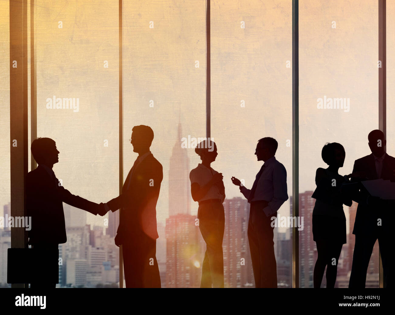 Business People Meeting Discussion Handshake Greeting Concept Stock ...