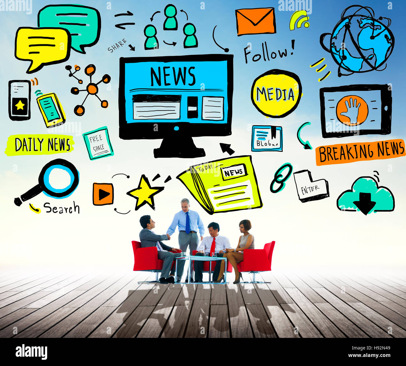 News Article Advertisement Publication Media Journalism Concept Stock ...