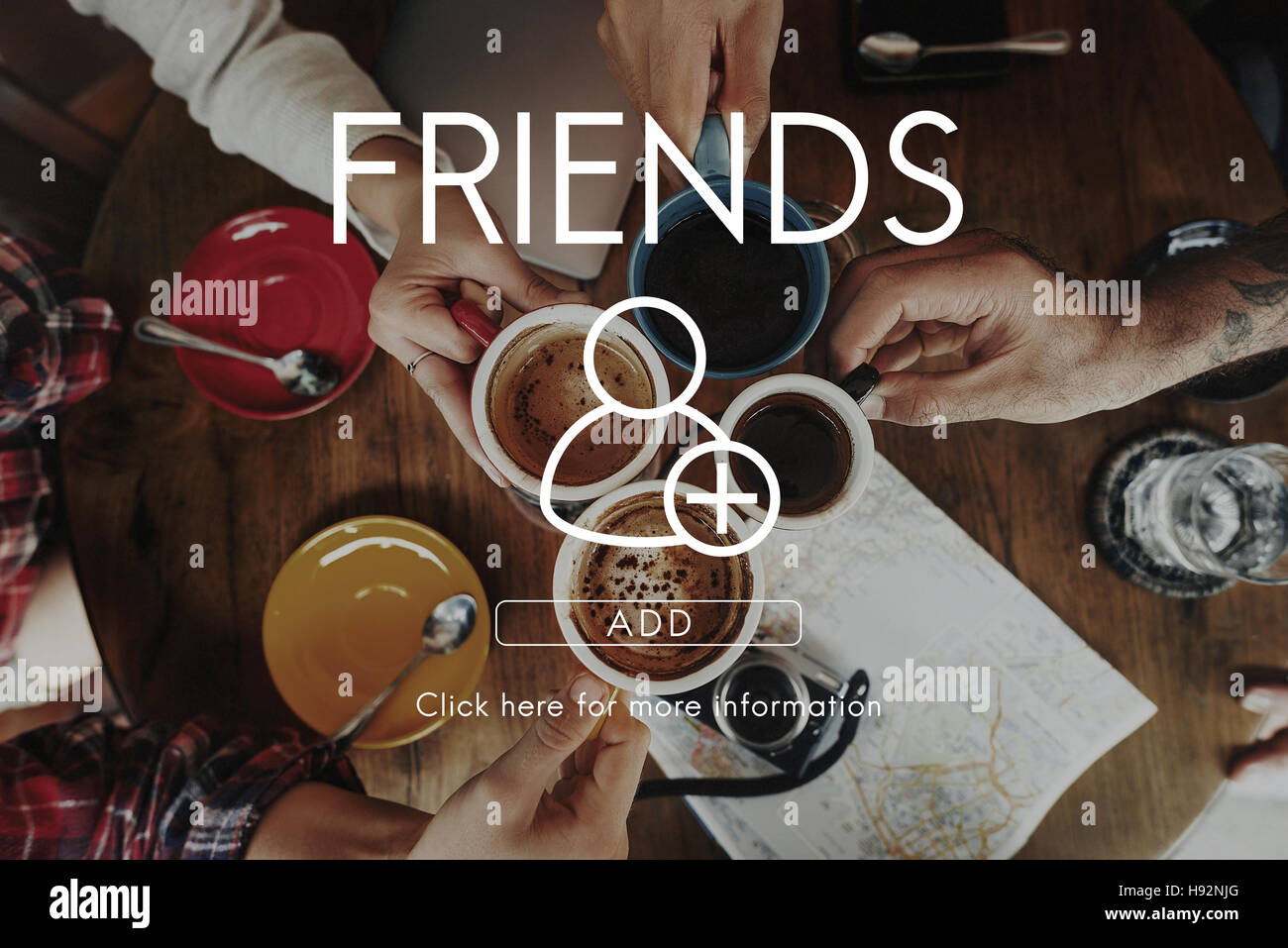Add Friends Social Media Graphic Concept Stock Photo - Alamy