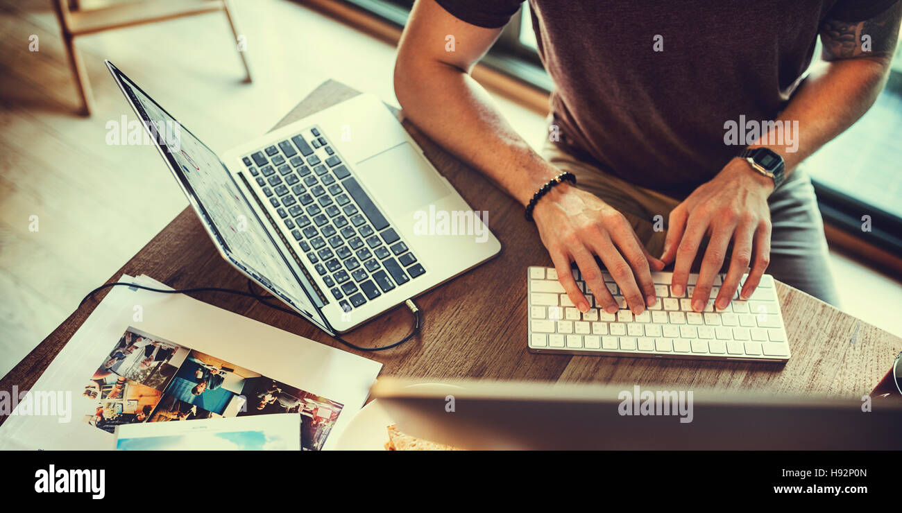 Laptop Connection Electronic Networking Relax Concept Stock Photo - Alamy