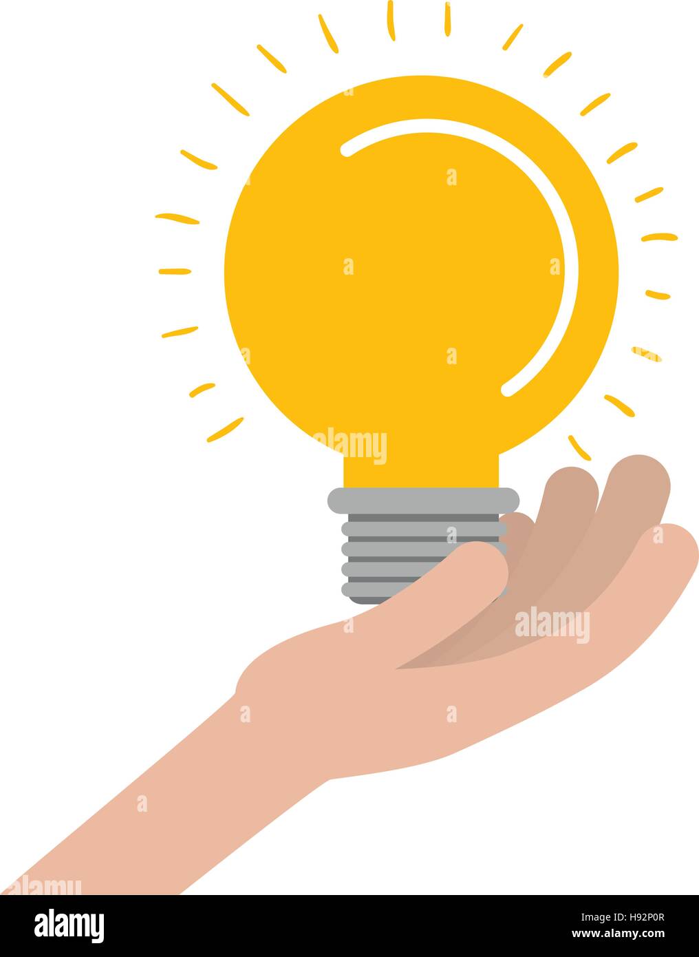 Light bulb and hand icon. Big idea creativity solution and imagination ...