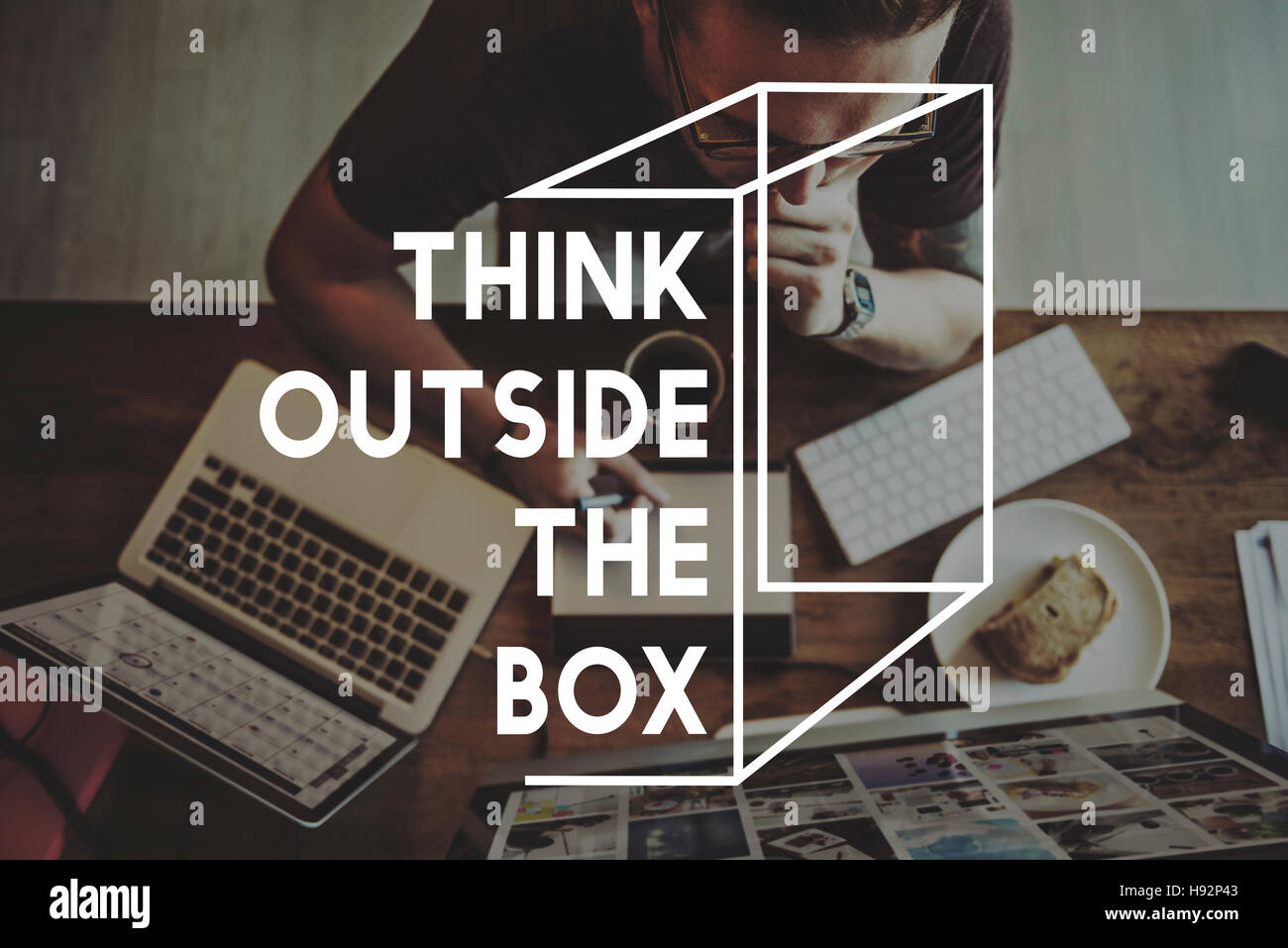 Thinking Out Of The Box Concept Stock Photo - Alamy