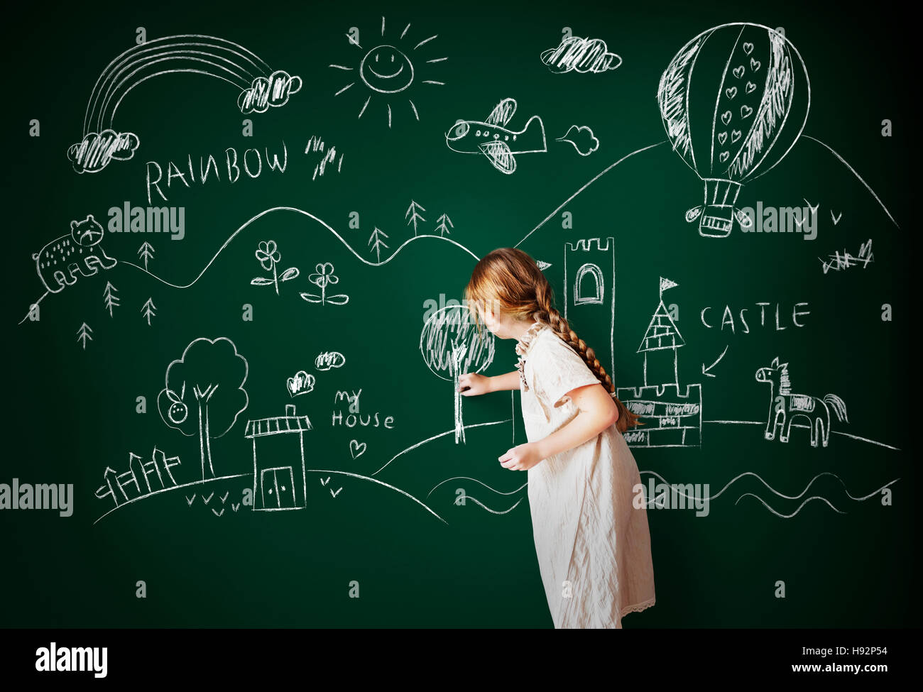 Blackboard Drawing Creative Imagination Idea Concept Stock Photo - Alamy Blackboard Drawing Creative Imagination Idea Concept Stock Photo - Alamy
