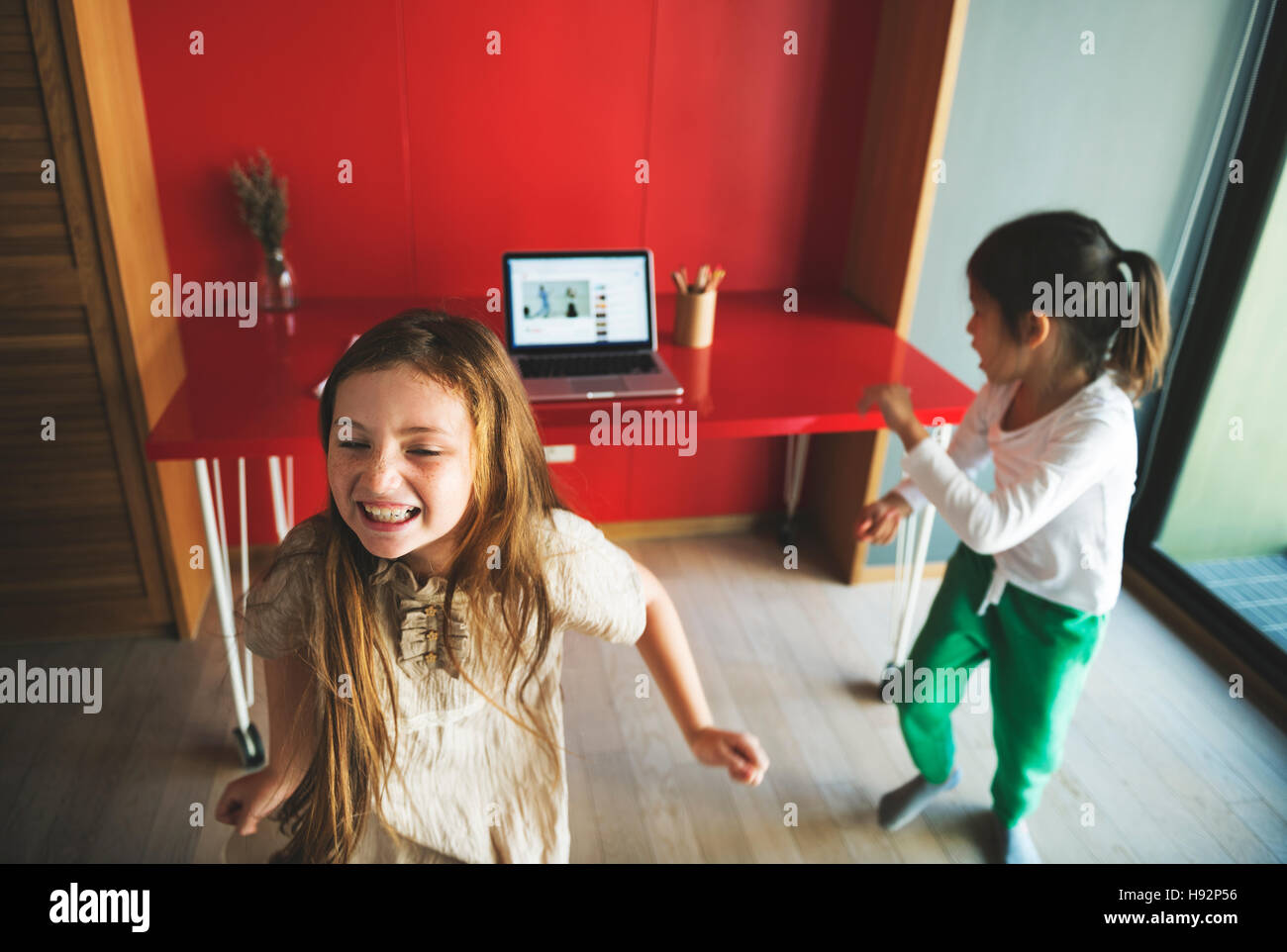Kids Dancing Practice Computer Concept Stock Photo - Alamy