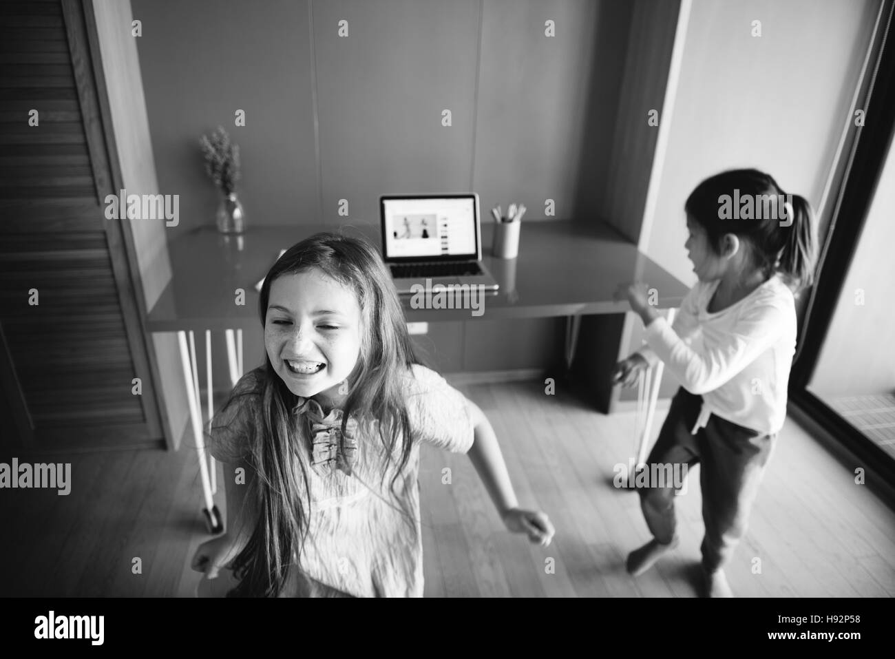 Kids Dancing Practice Computer Concept Stock Photo - Alamy