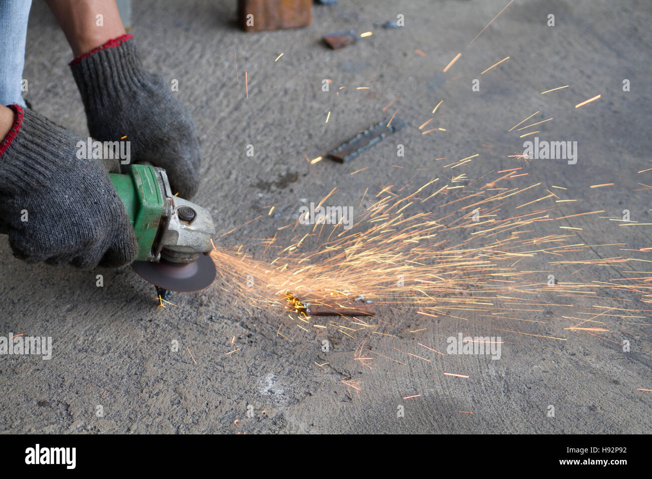 Labour Working By Tool Stock Photo - Alamy