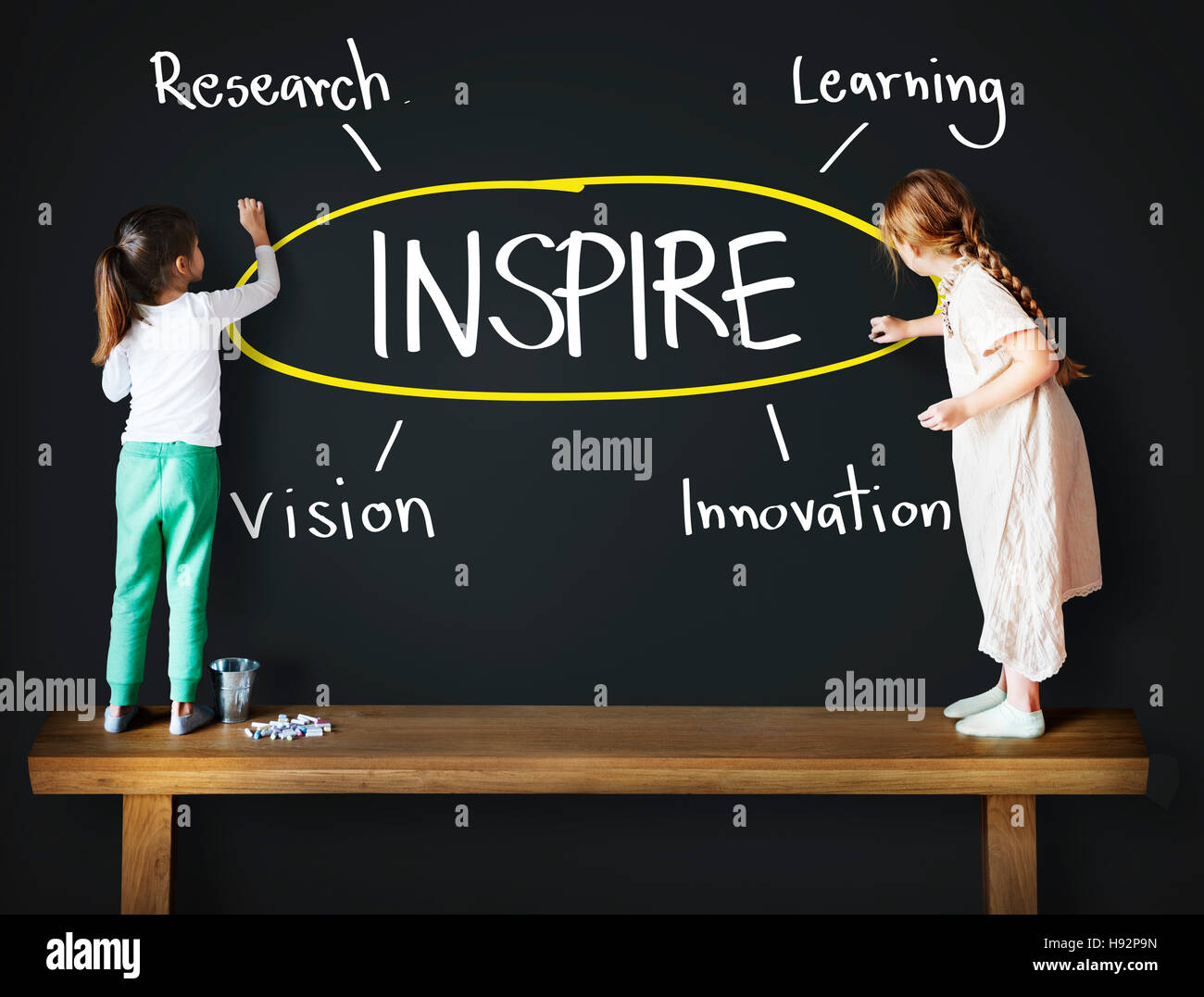 Inspire Education Learn Diagram Concept Stock Photo - Alamy