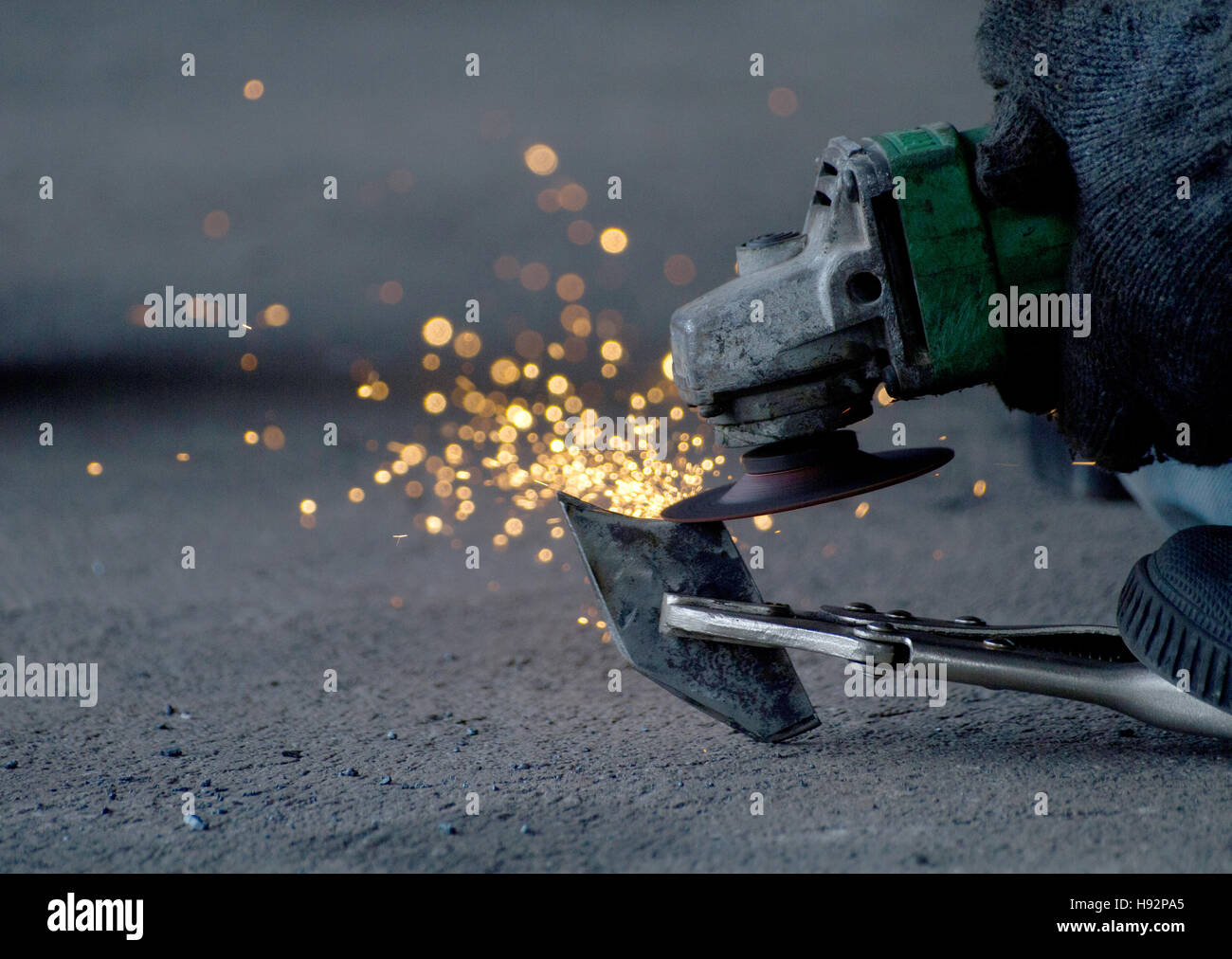 Labour Working By Tool Stock Photo - Alamy