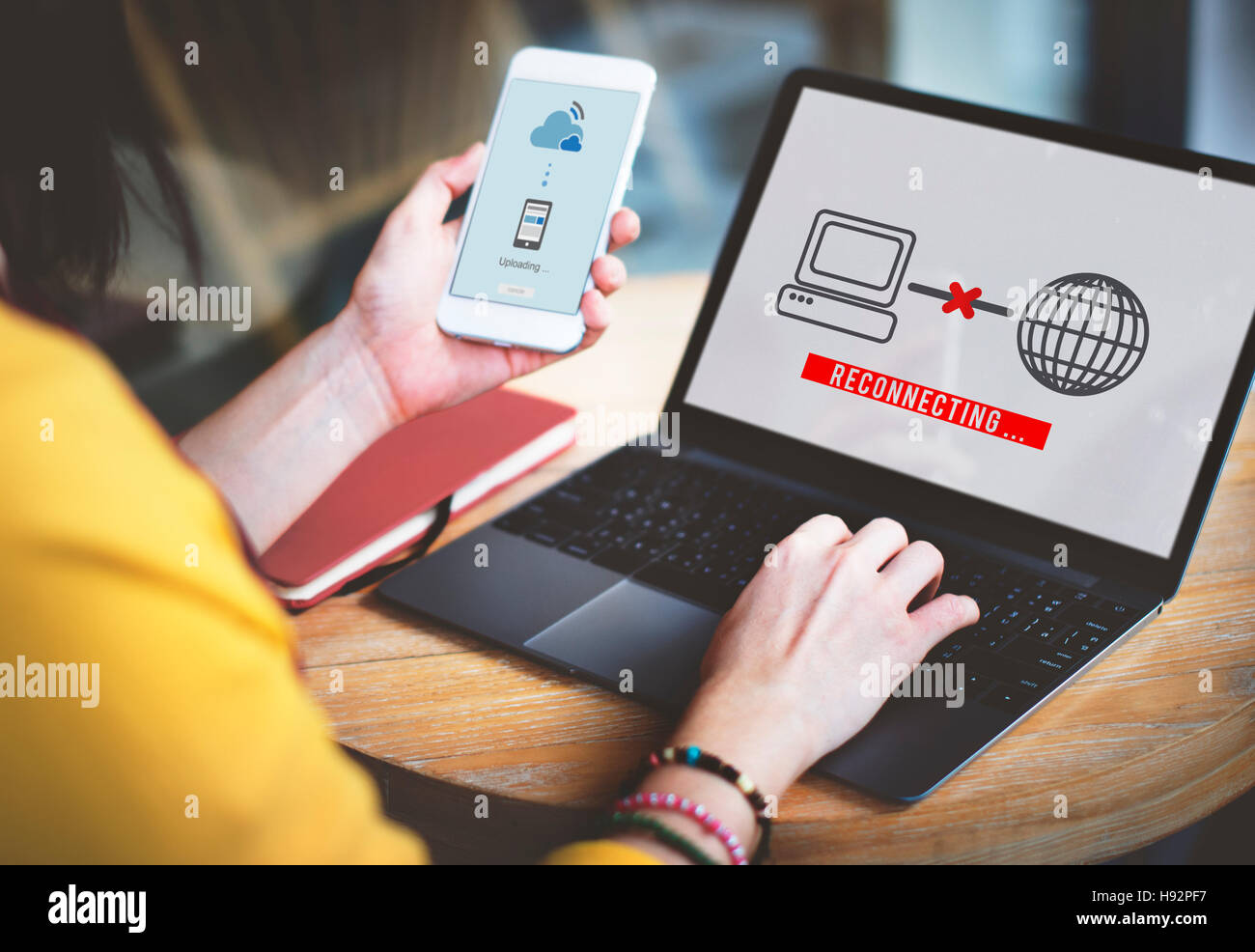 Reconnecting Access Disconnected Internet Concept Stock Photo - Alamy