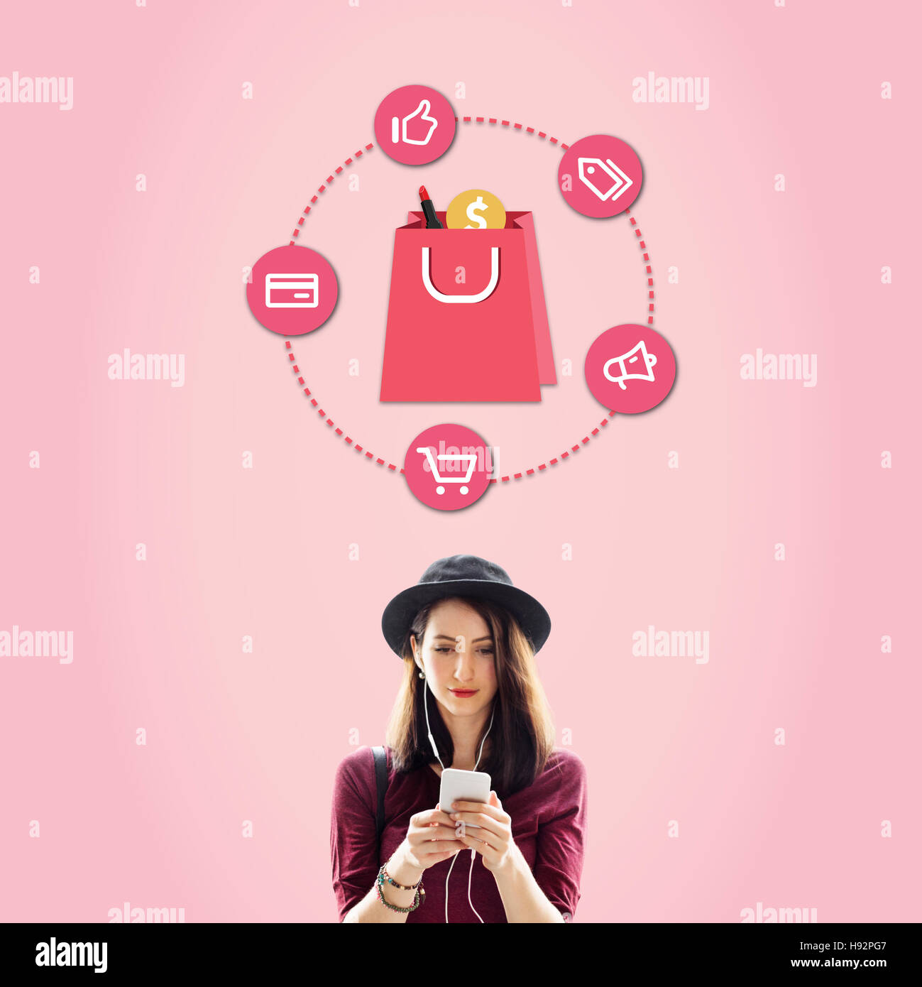 Buying Consumerism Discount Merchandising Shopping Concept Stock Photo ...