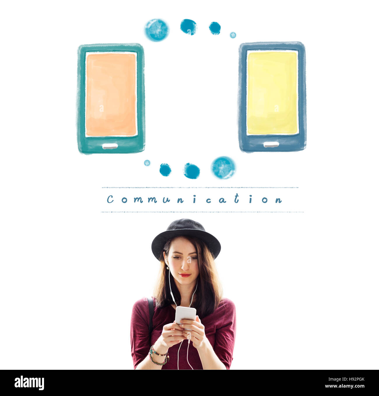 Communication Telecommunication Network Technology Concept Stock Photo ...