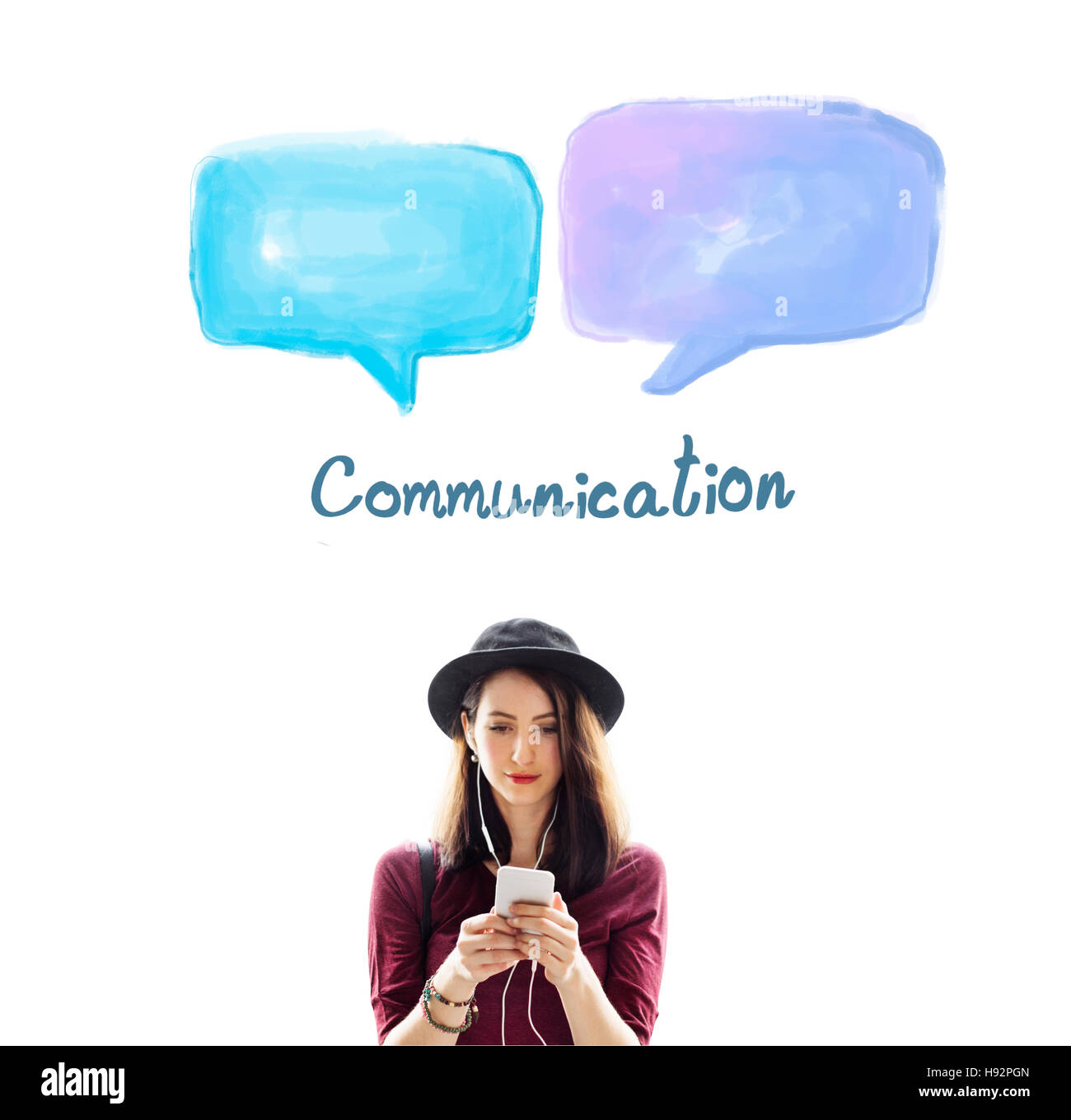 Speech Bubble Communication Conversation Technology Concept Stock Photo ...