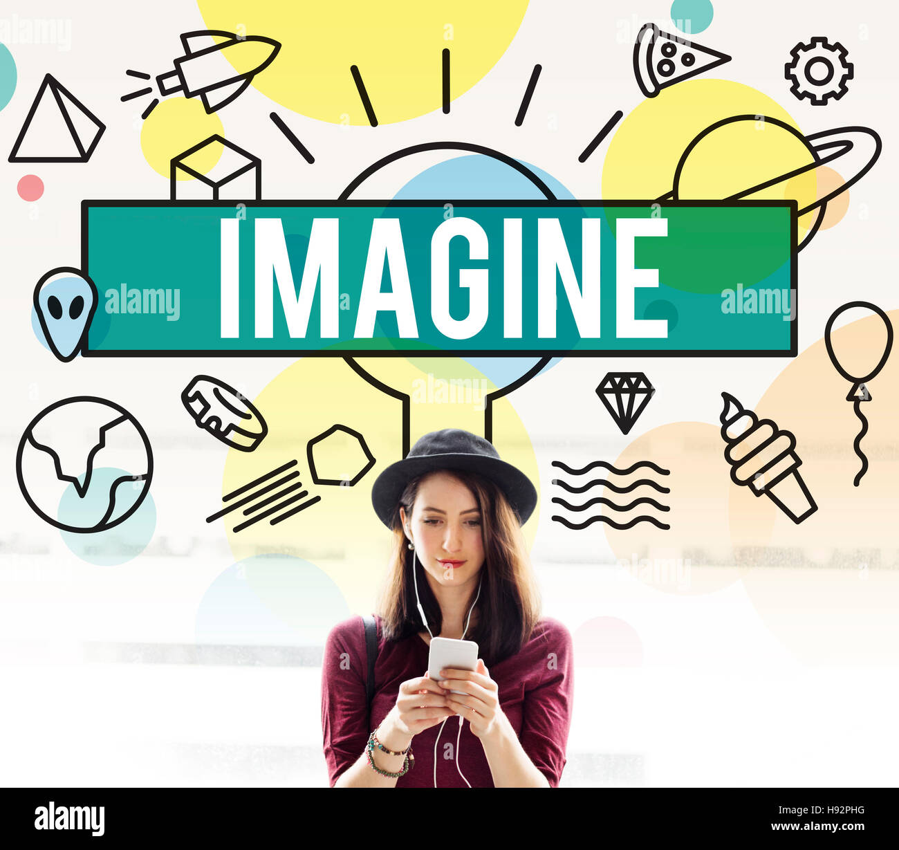 Imagine Creative Thinking Vision Dream Expect Concept Stock Photo - Alamy