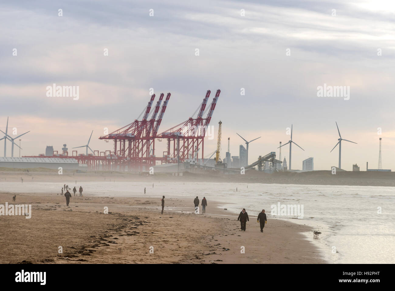 Crosby beach in Liverpool Stock Photo - Alamy