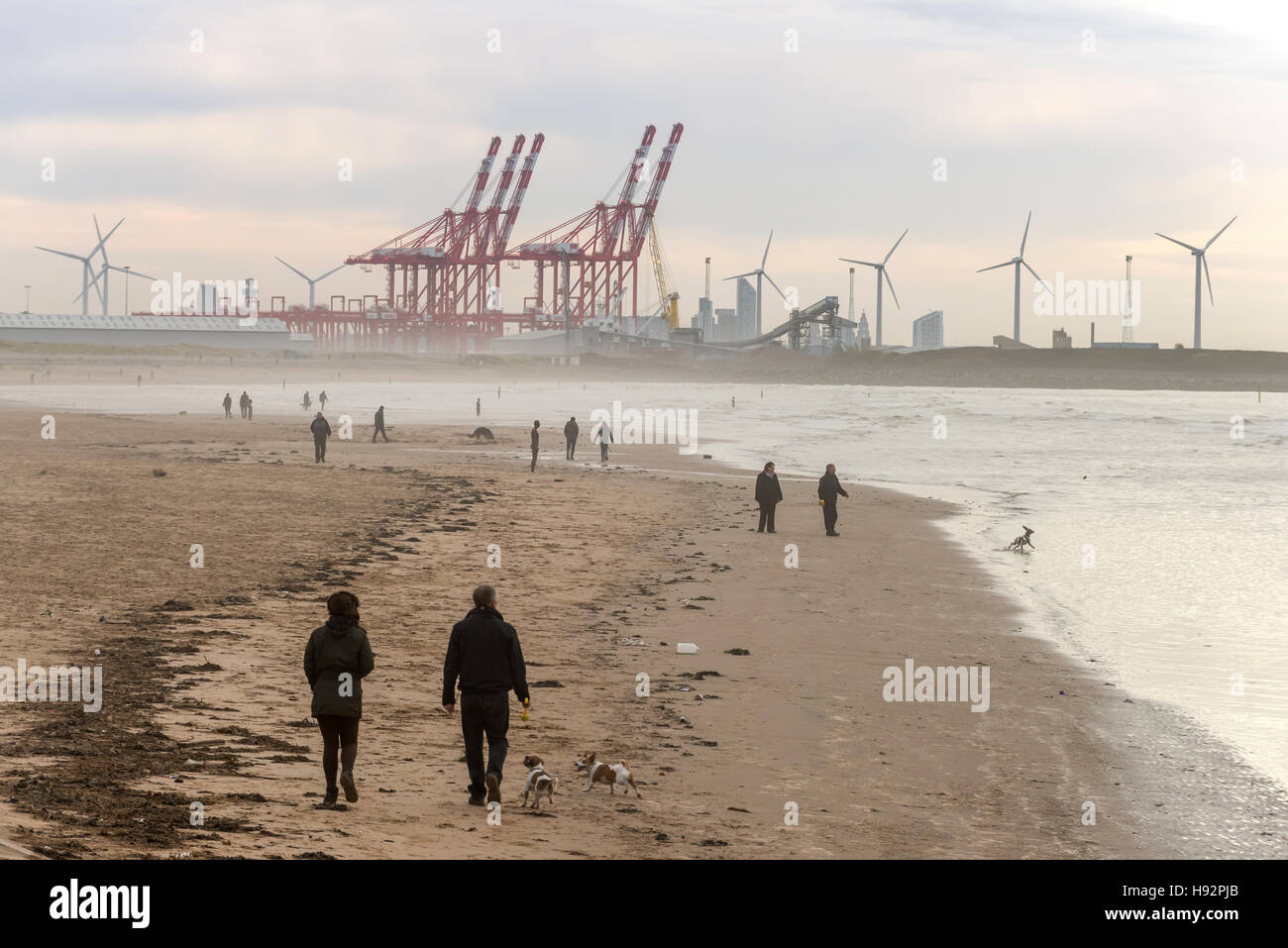 Crosby beach in Liverpool Stock Photo - Alamy