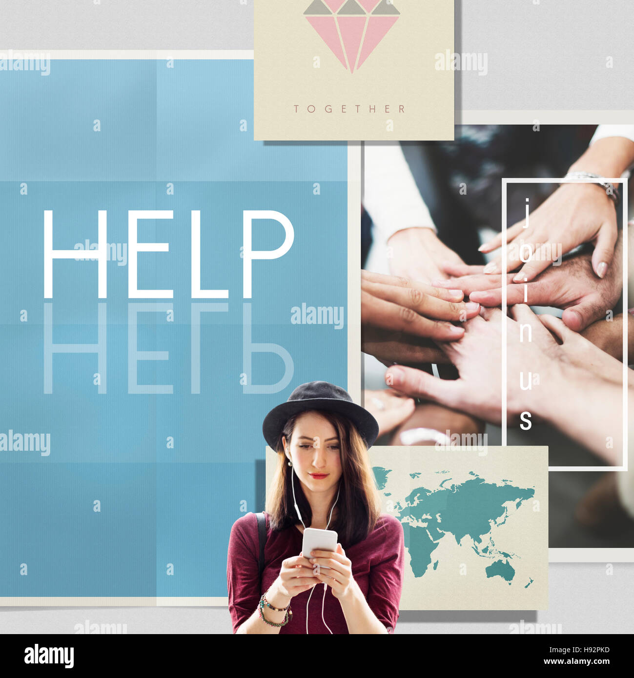 Team Teamwork Help Share Contribute Concept Stock Photo - Alamy
