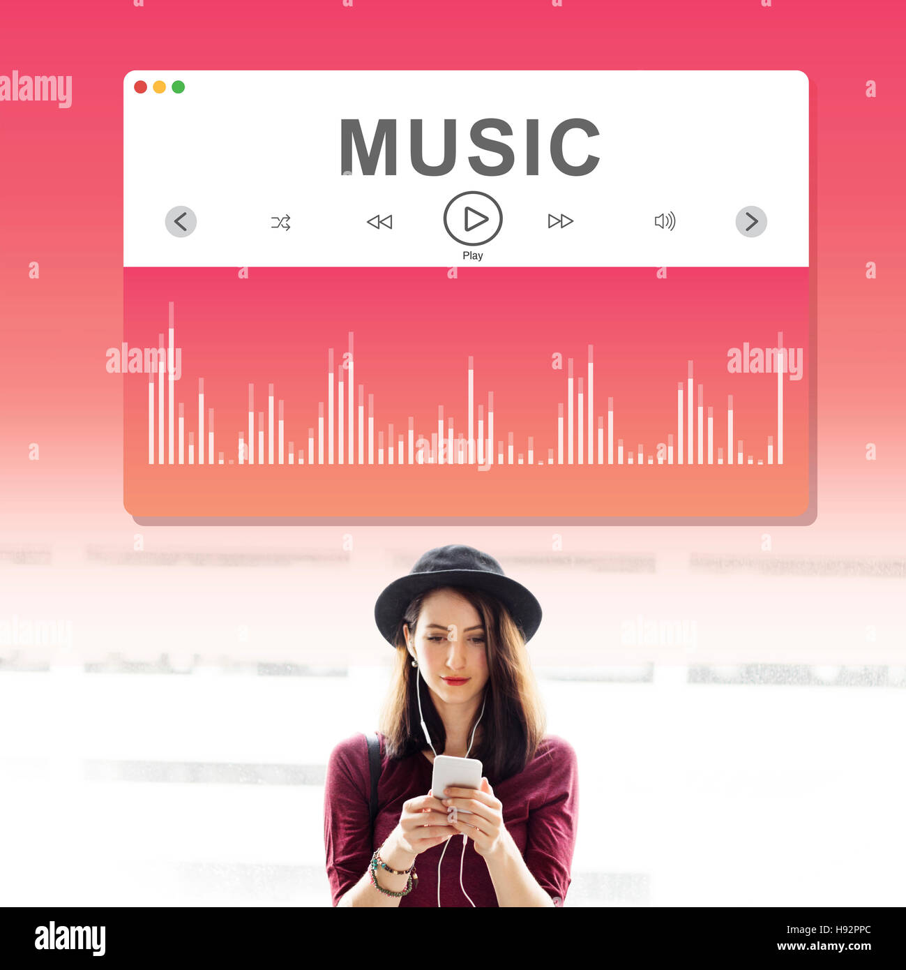 Music Sound Player Entertainment Multimedia Graphic Concept Stock Photo ...