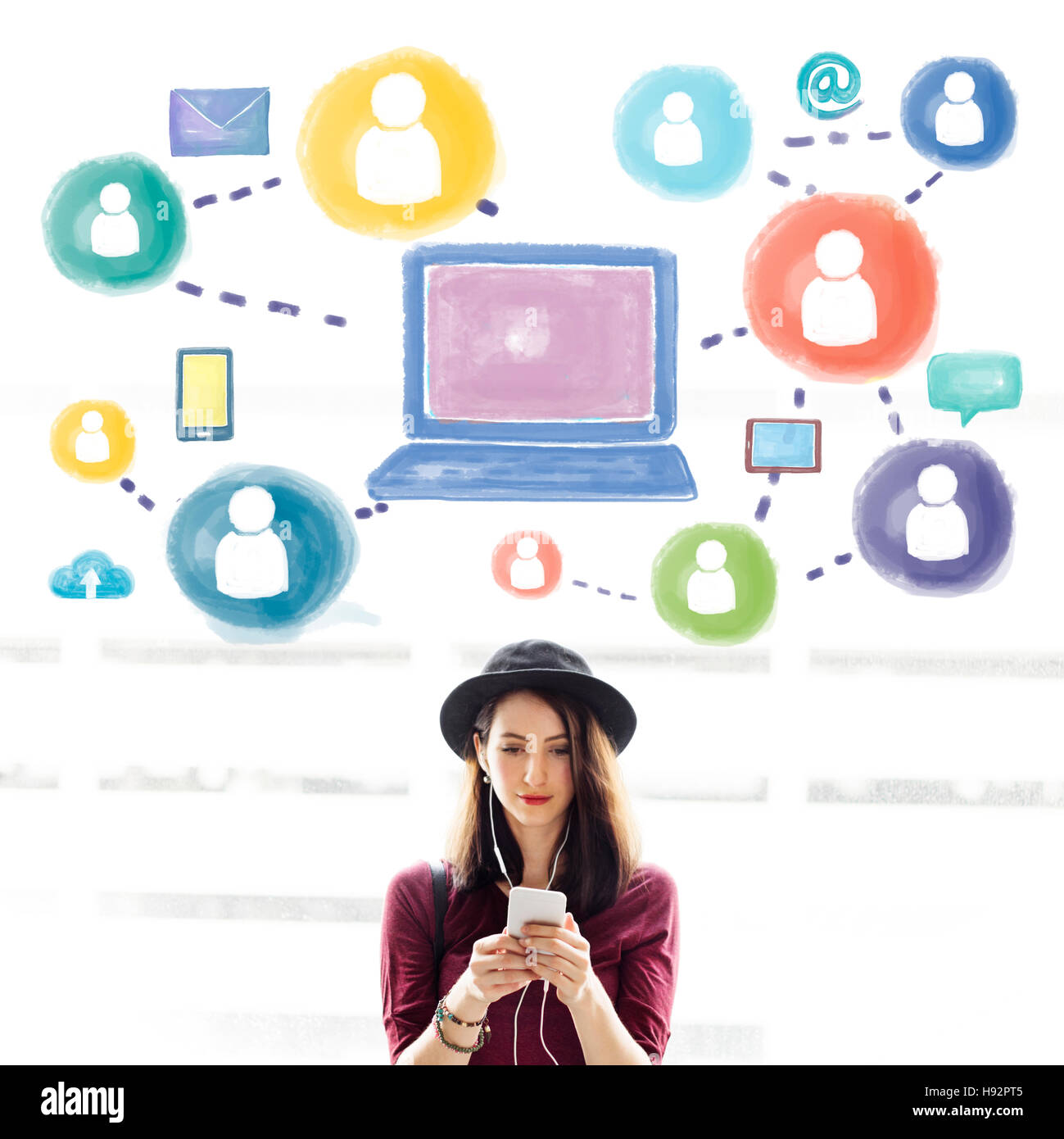 Social Media Social Networking Technology Connection Concept Stock ...