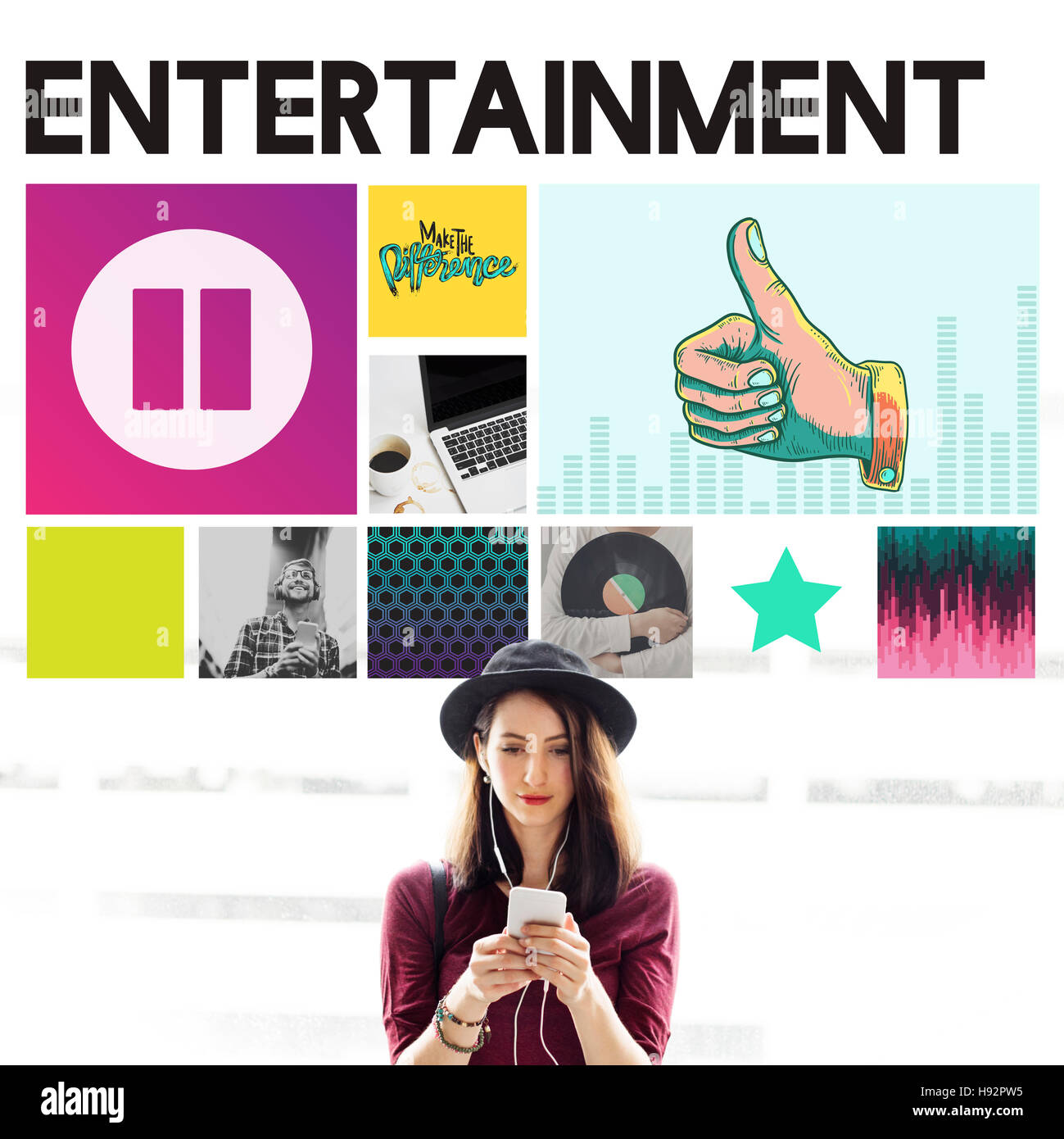 Media Player Audio Entertainment Streaming Concept Stock Photo - Alamy