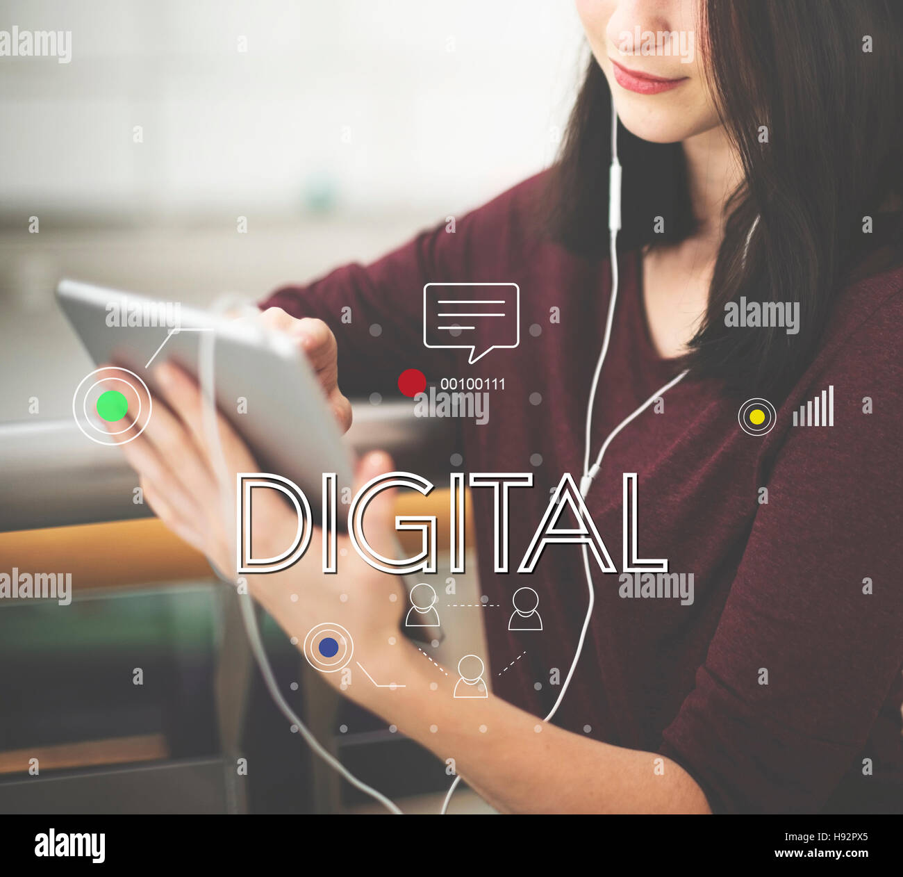 Connection Digital Devices Internet Sharing Concept Stock Photo - Alamy